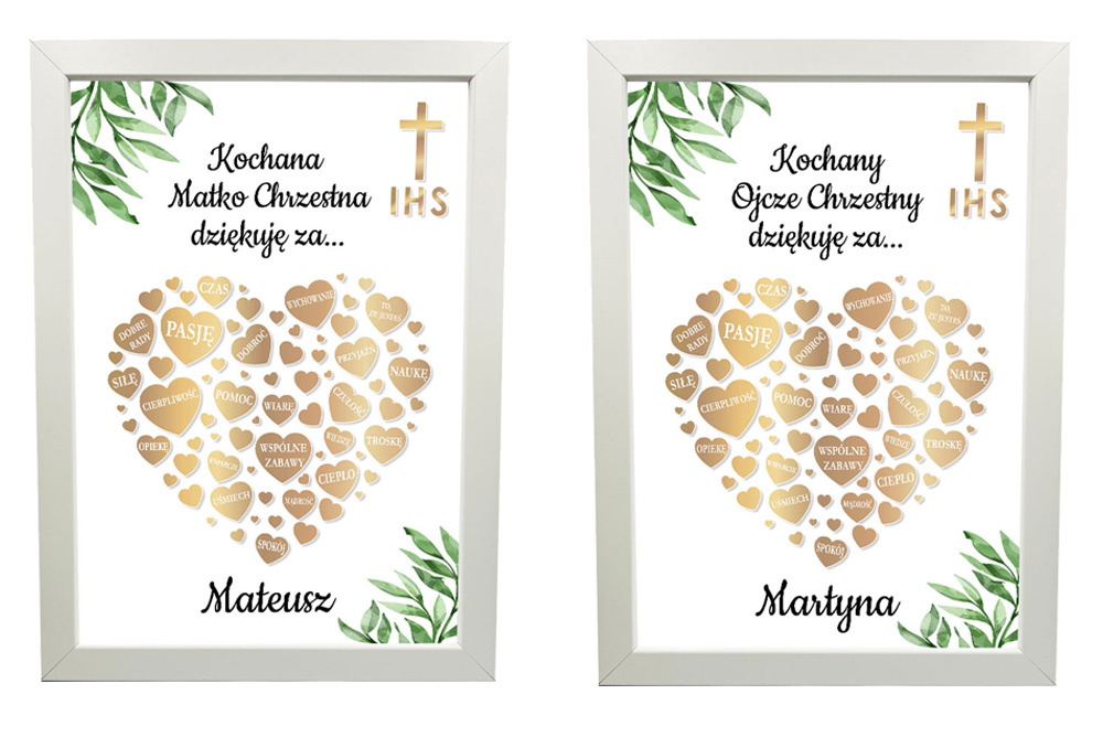 Podziękowanie dla Rodziców Chrzestnych Komunia - prezent dla Matki Chrzestnej Ojca Chrzestnego ...